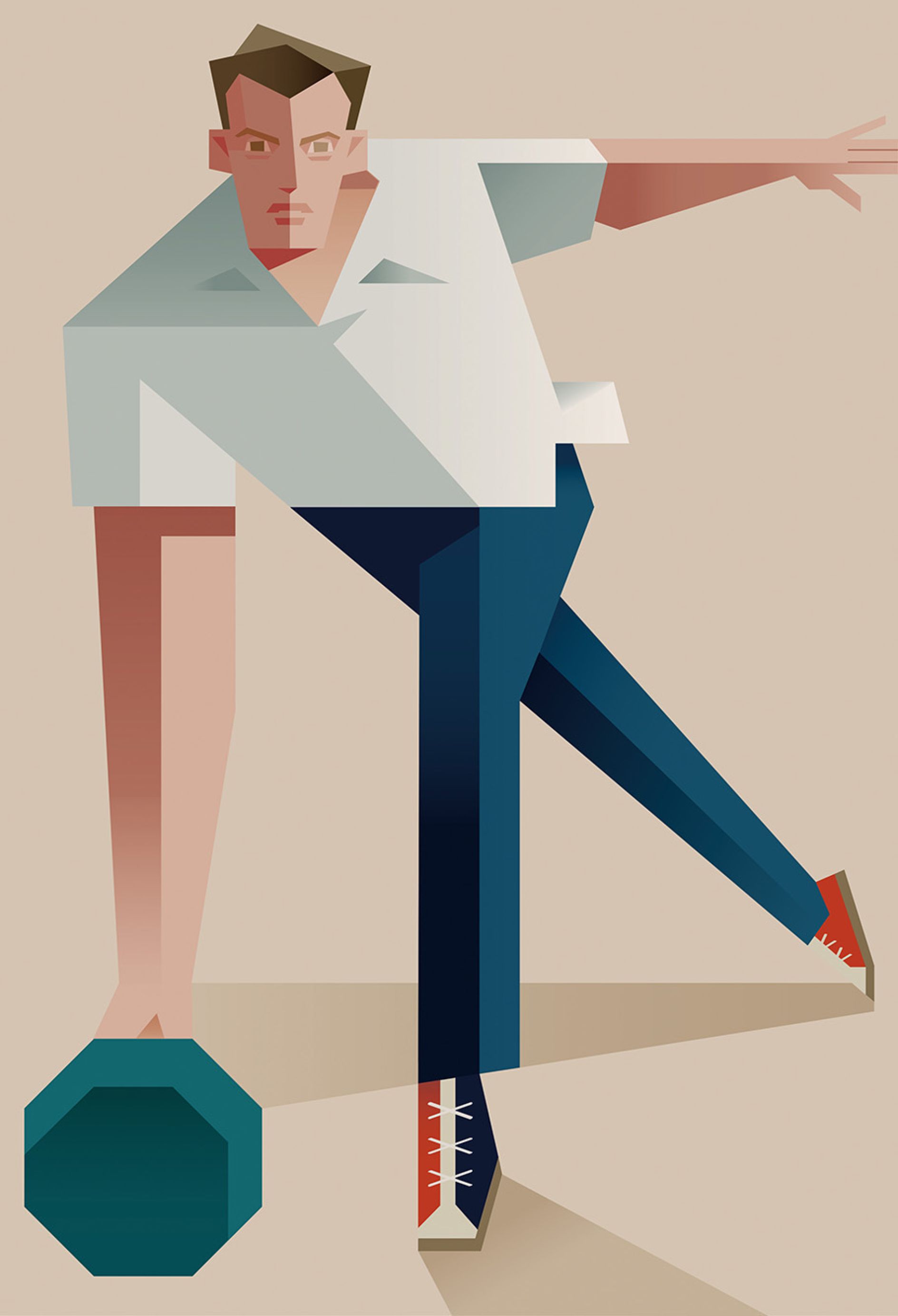 Square up to these geometric illustrations of sports stars by Jun ...