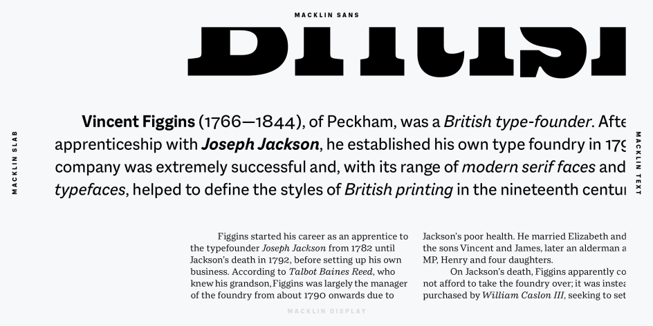 Macklin is a new typeface by Monotype inspired by British typographer ...