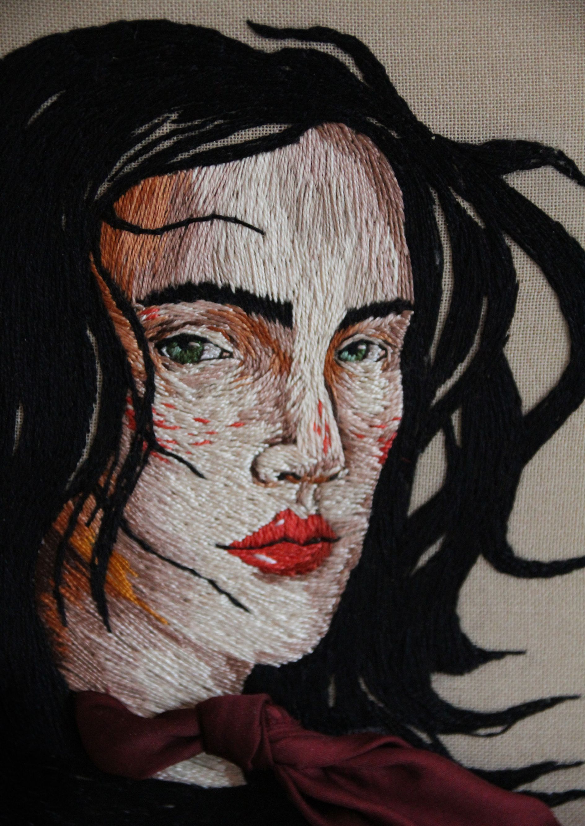 Ezgi Pamir's intricate threaded portraits of windswept women that float ...