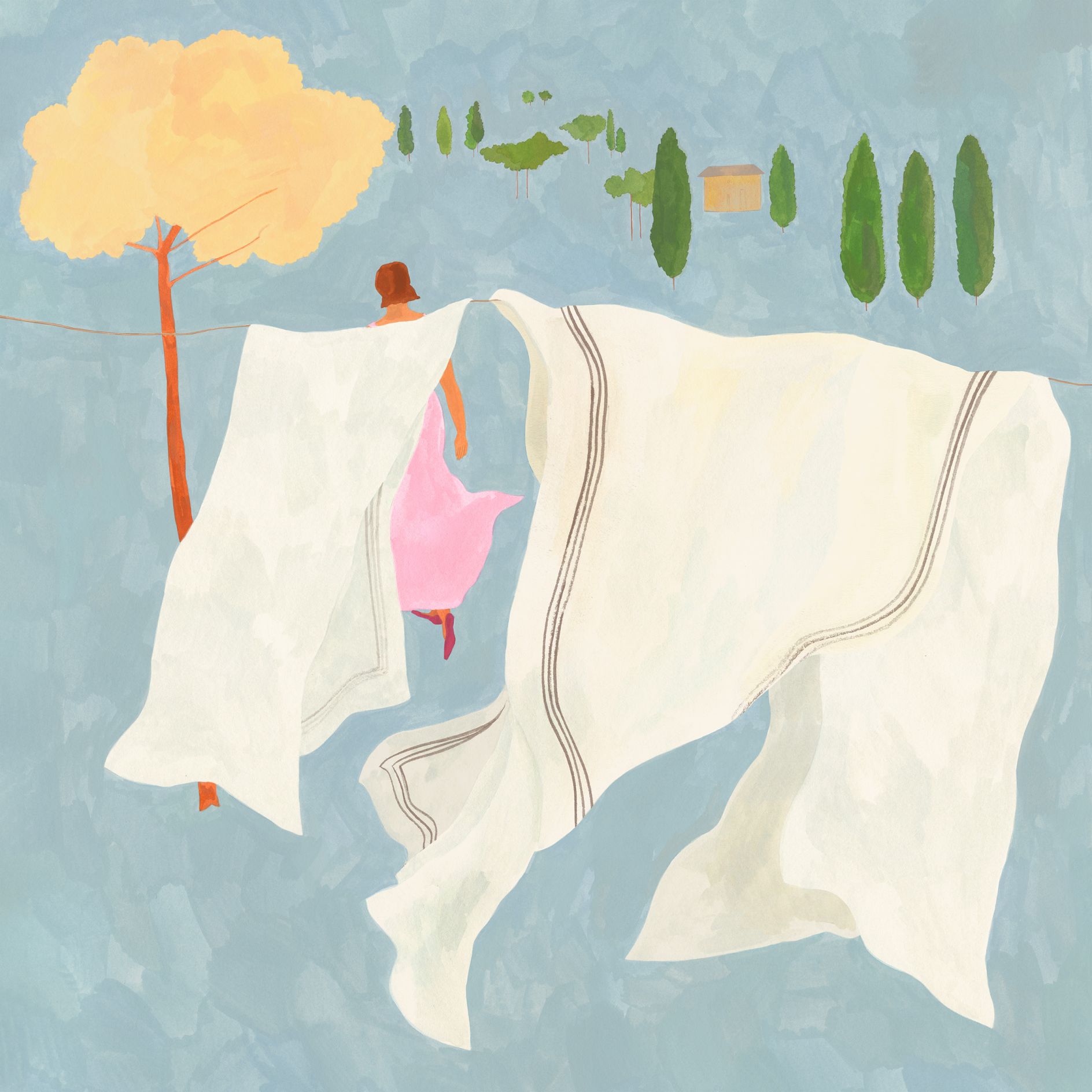 Dror Cohen's paintings use simple forms and bold colours to create a poetic sense of space ...