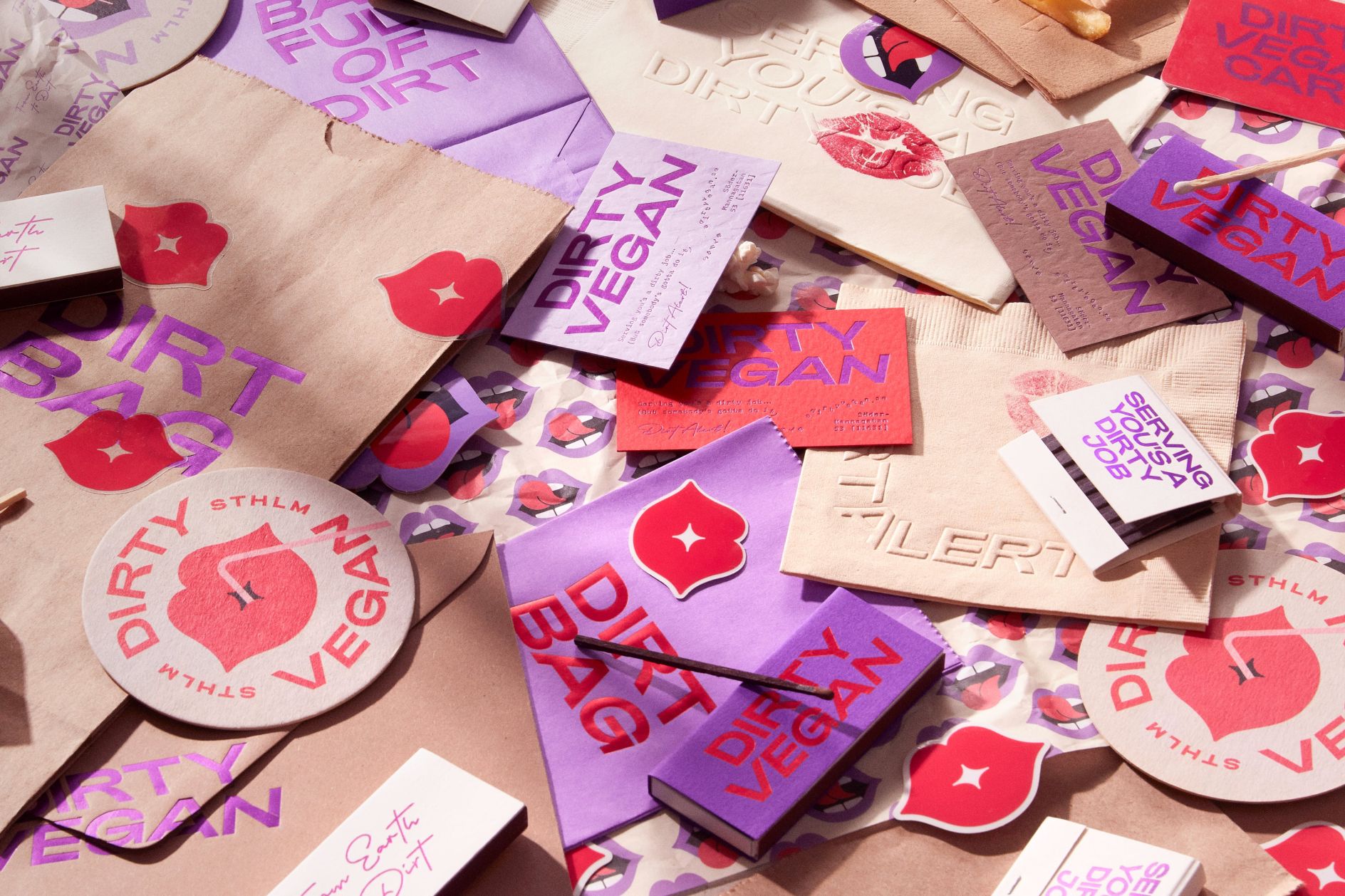 Branding for Swedish junk food joint Dirty Vegan is deliciously playful ...