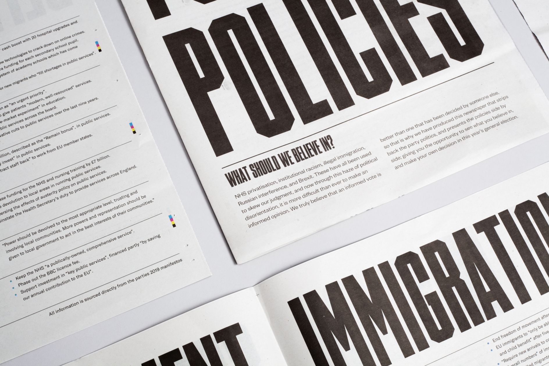 Two designers create a 'non-biased newspaper' to compare the policies ...