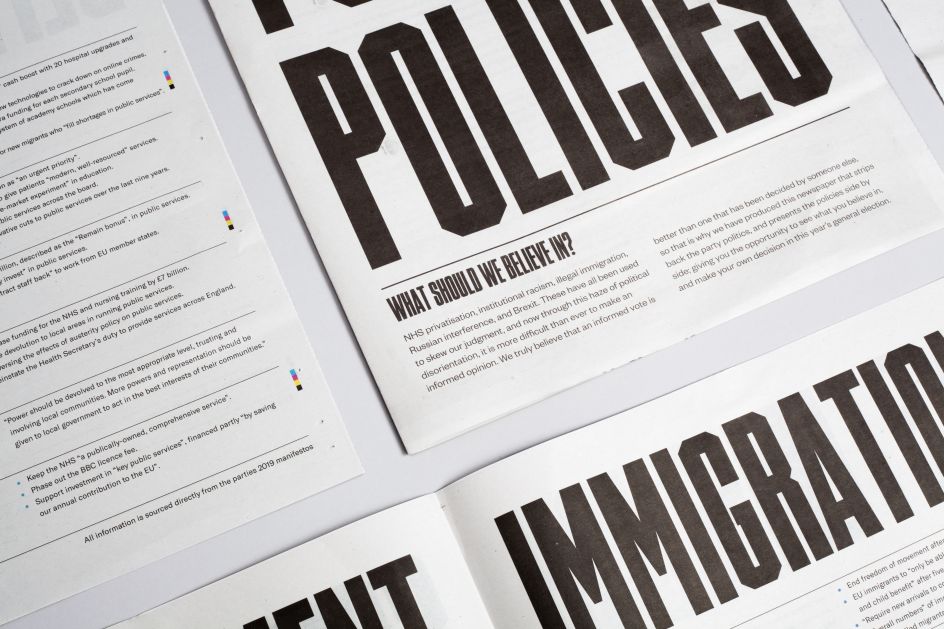 Two designers create a 'non-biased newspaper' to compare the policies ...