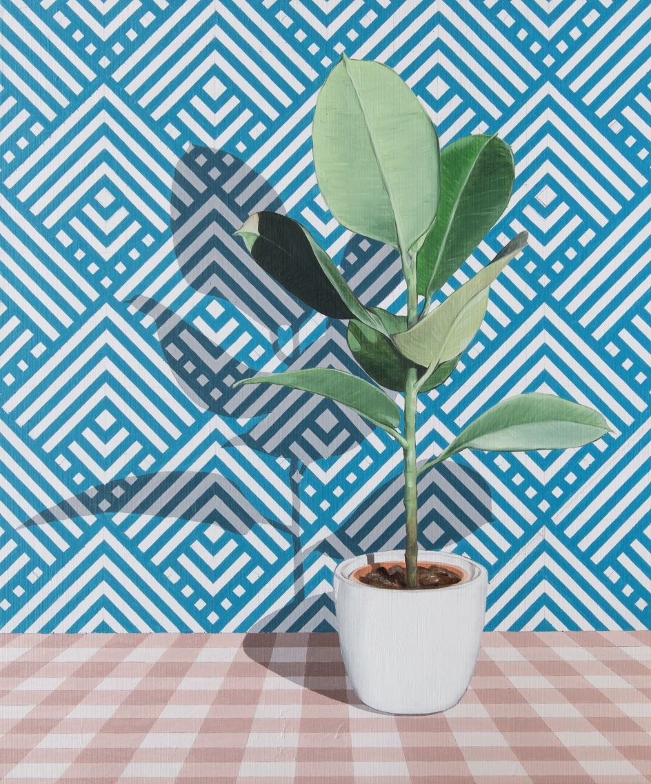 Christopher Kieling's geometric paintings of his girlfriend at home ...