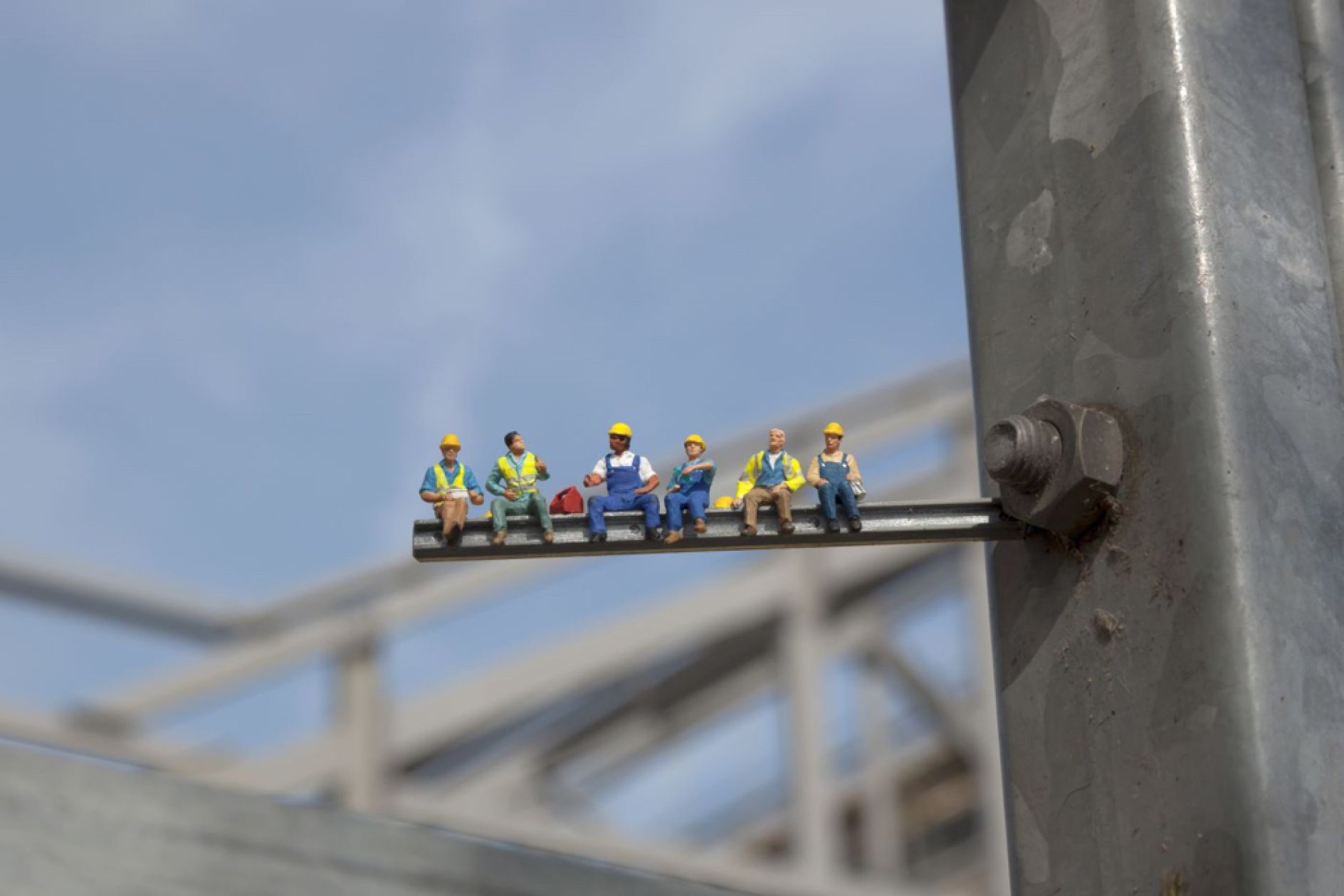 A global model village with miniature people at your feet, captured on ...