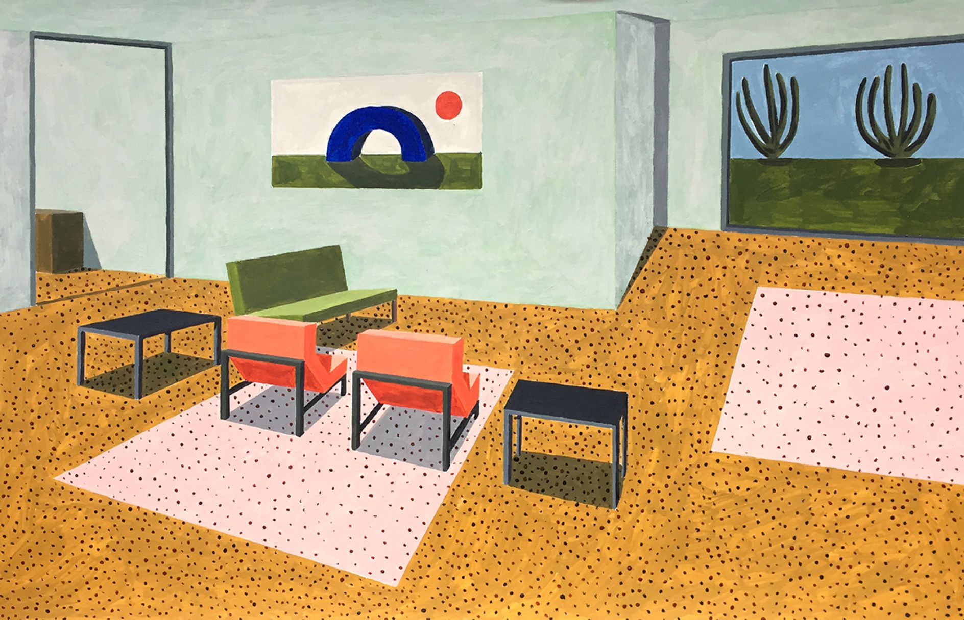 Ana Popescu's vibrant illustrations inspired by Palm Springs villas ...