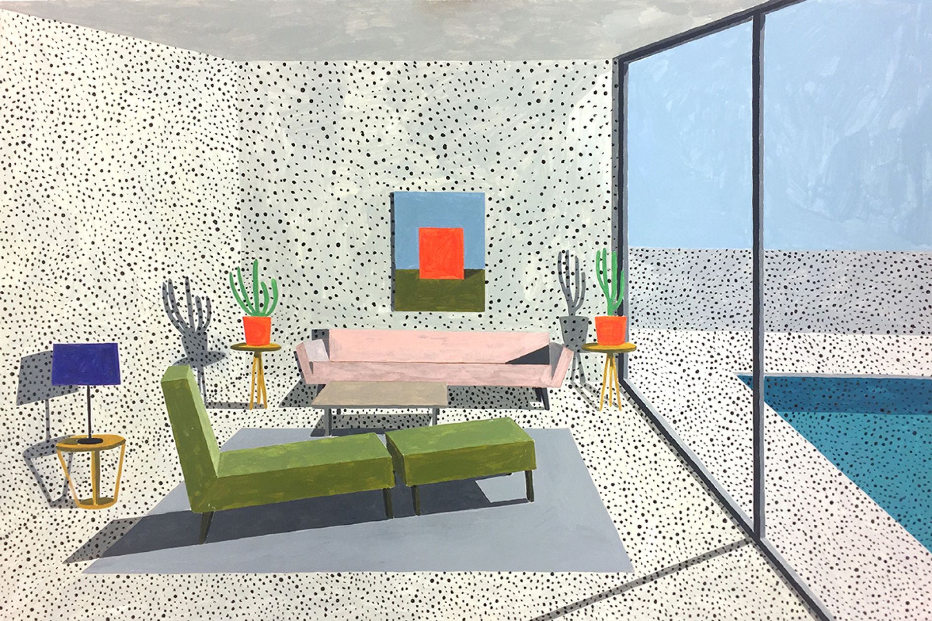 Ana Popescu's vibrant illustrations inspired by Palm Springs villas ...