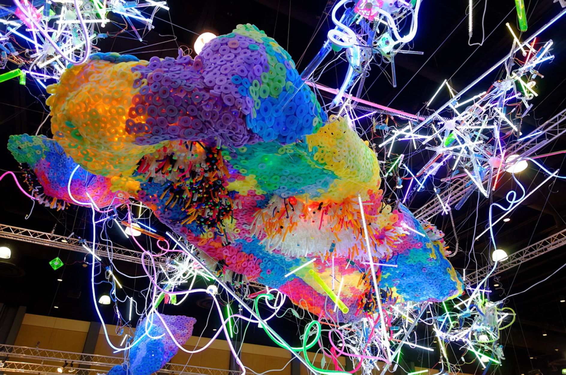 Bright and chaotic light sculptures and art installations by Adela ...
