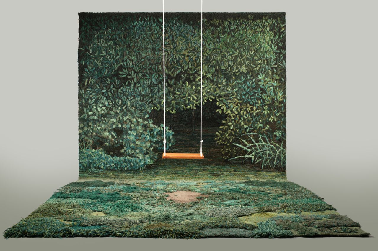 Rug Artworks: Artist uses wool to weave carpet scenes of green and ...