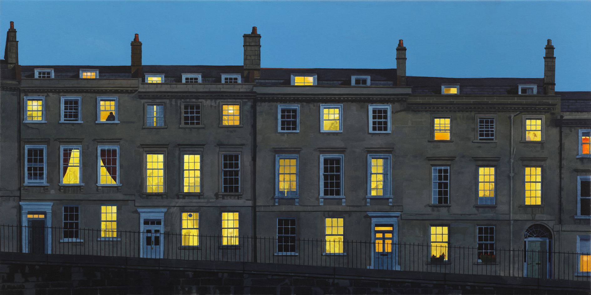 Artist Nick Cudworth's atmospheric paintings of Bath at night on ...