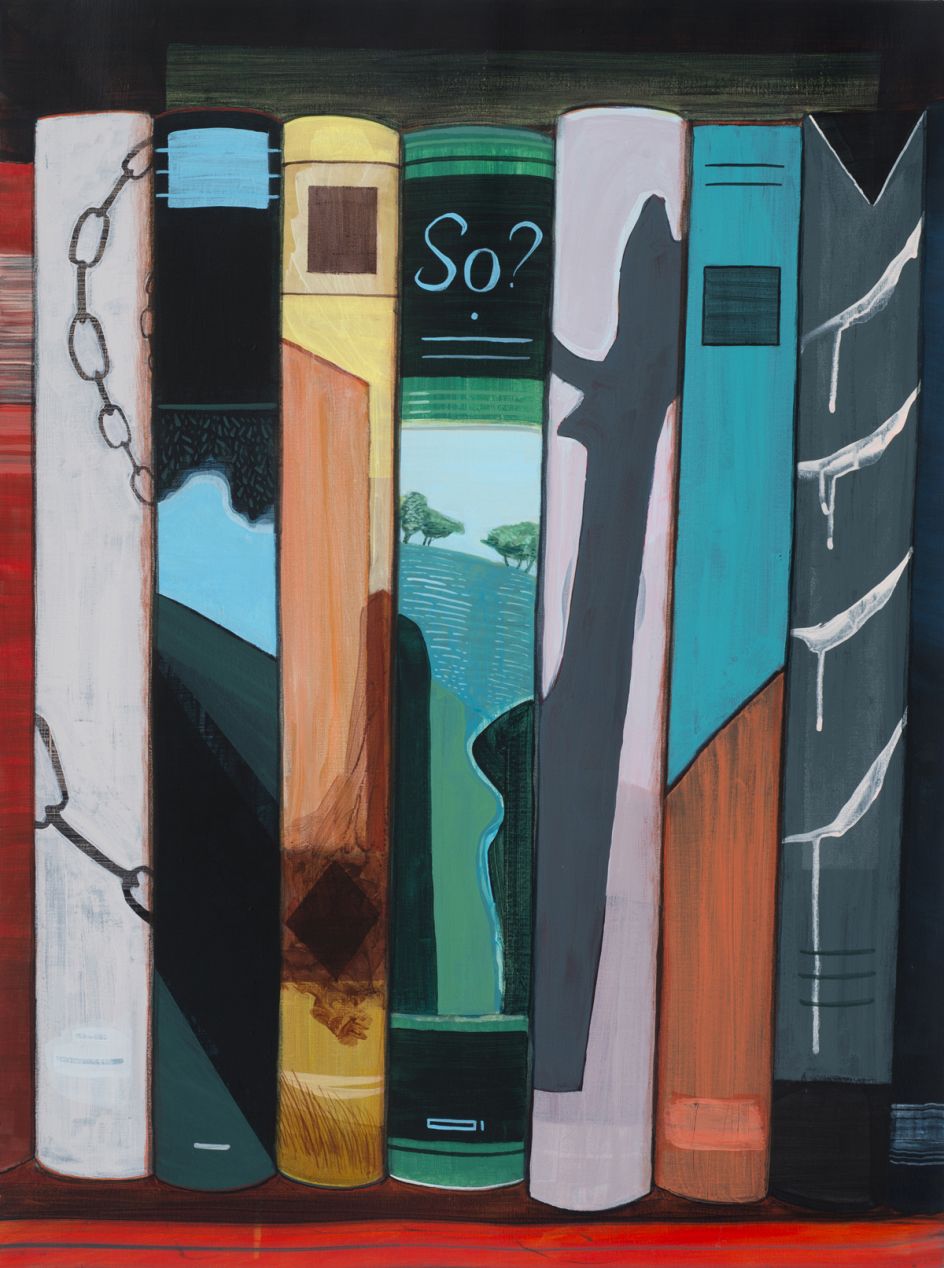 Bookish Art: Acrylic paintings of jumbled books and drawers by Jordan ...