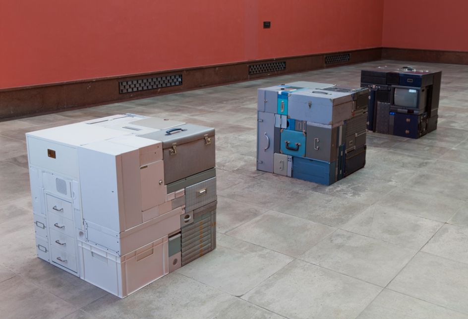 Giant Tetris-inspired stacked sculptures made out of everyday objects ...