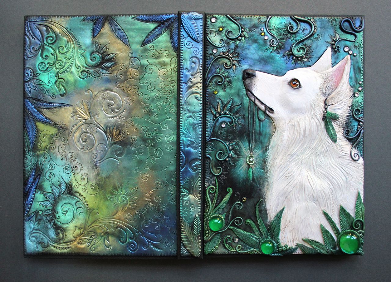 Incredibly detailed journal covers crafted entirely from polymer clay ...