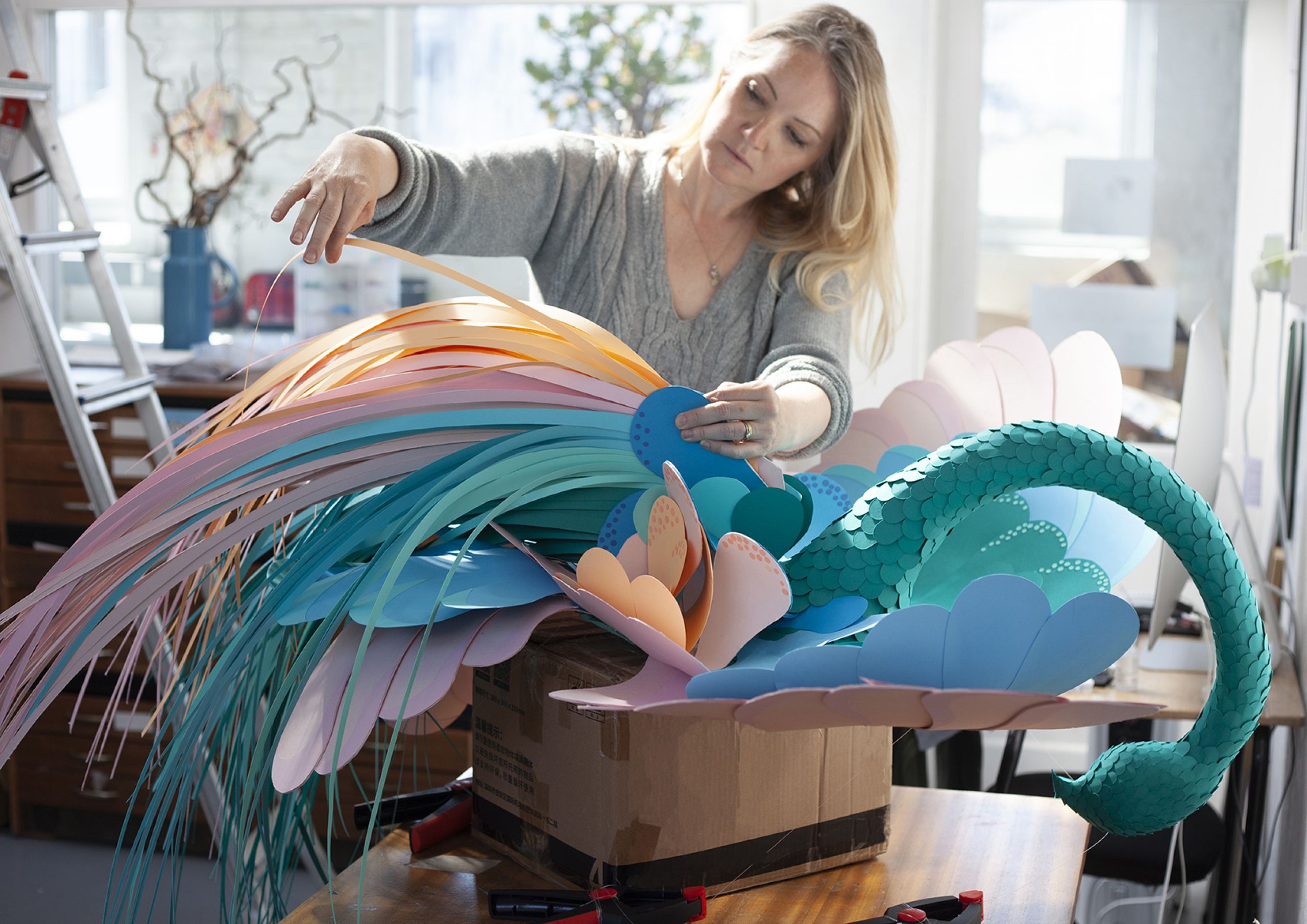 Lisa Lloyd's giant paper orchid for '7 For All Mankind signifies hope ...