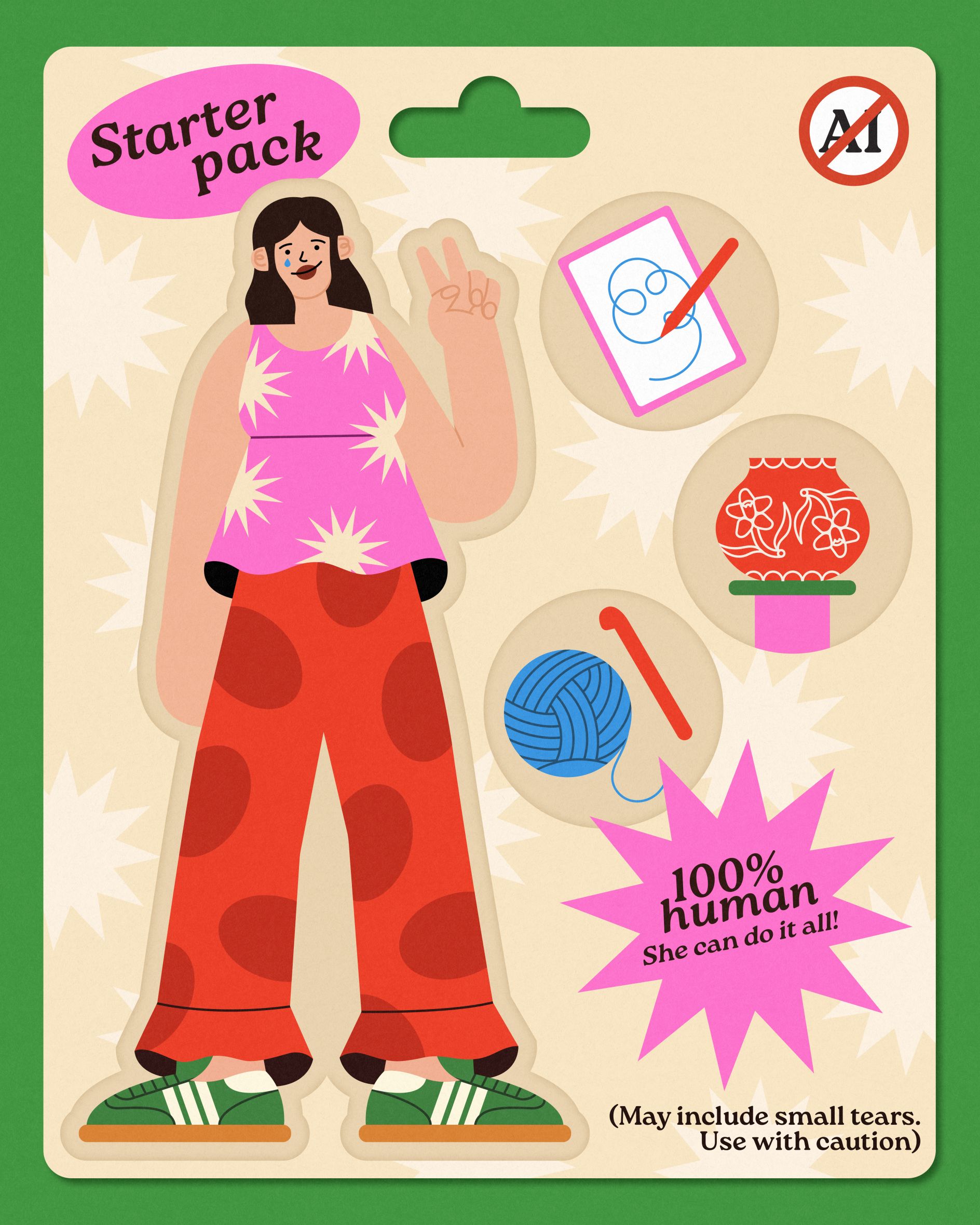 Illustrators launch fightback against AI dolls with #StarterPackNoAI trend | Creative Boom