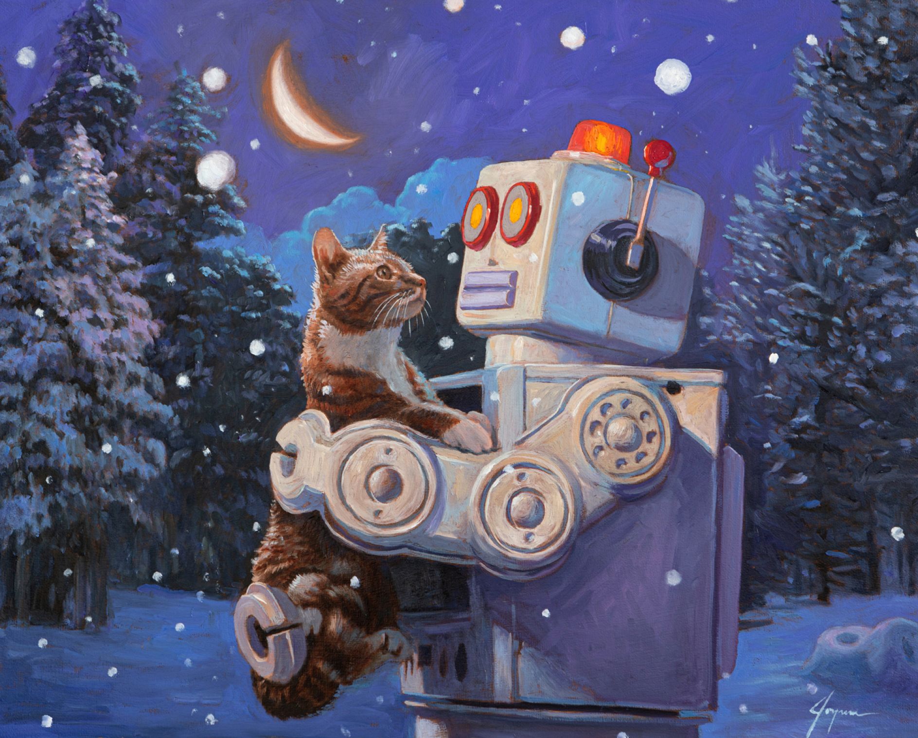 Artist Eric Joyner's new paintings of robots and doughnuts pay homage ...