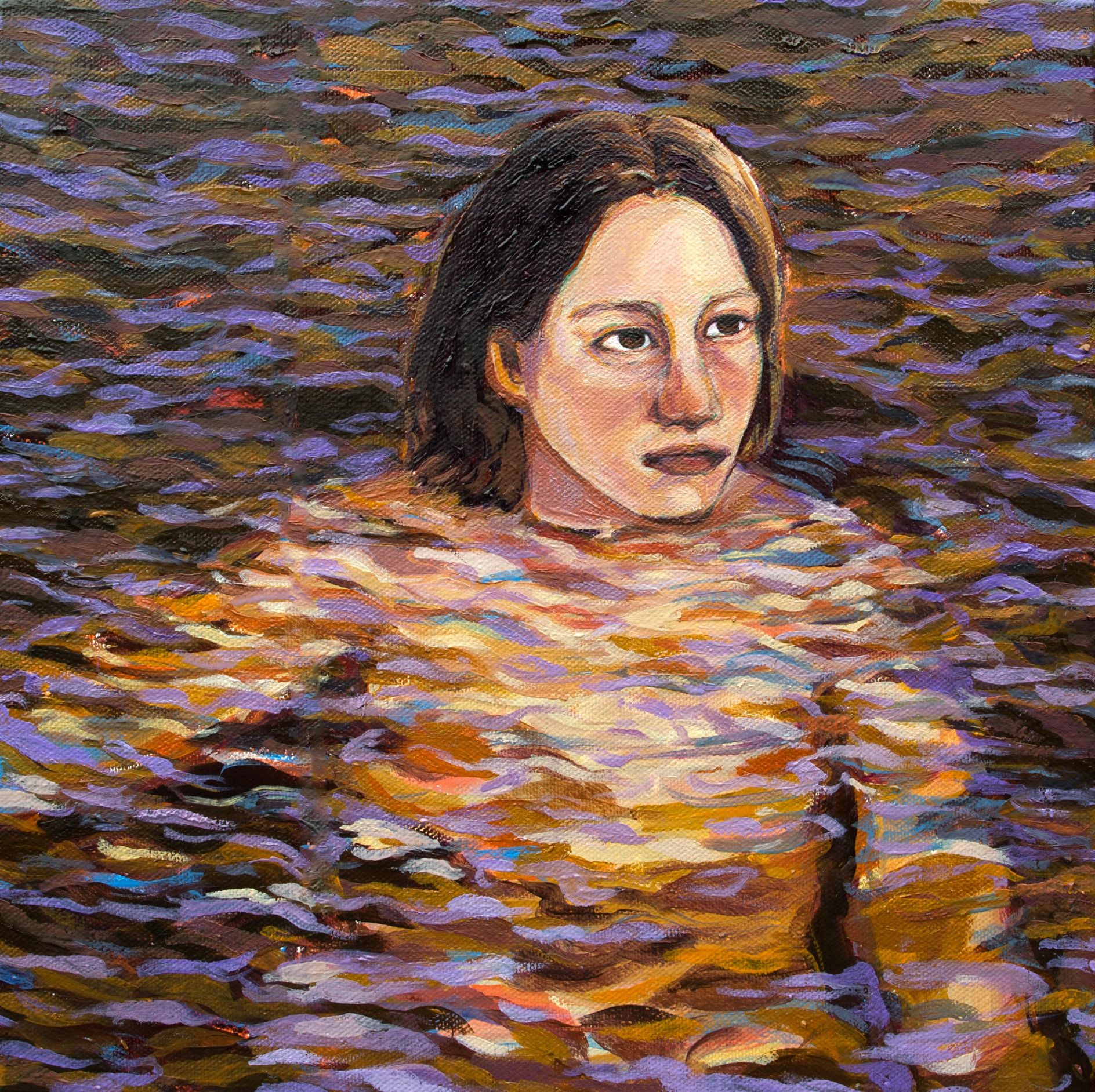 Paintings of night swimming by Corn Shuk Mei Ho hide human emotions ...