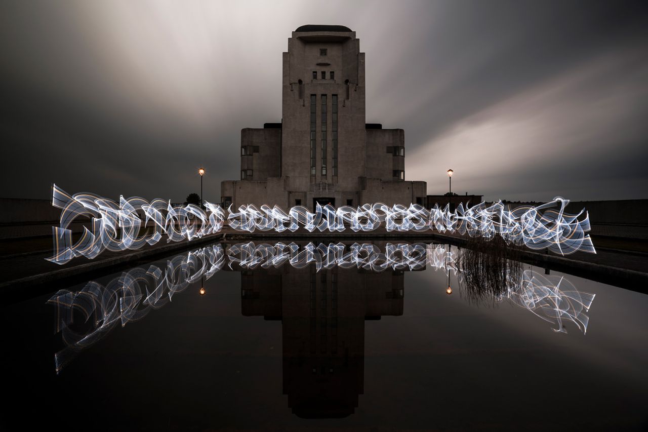 Heliographies of Memory: giant calligraphic text written with light ...