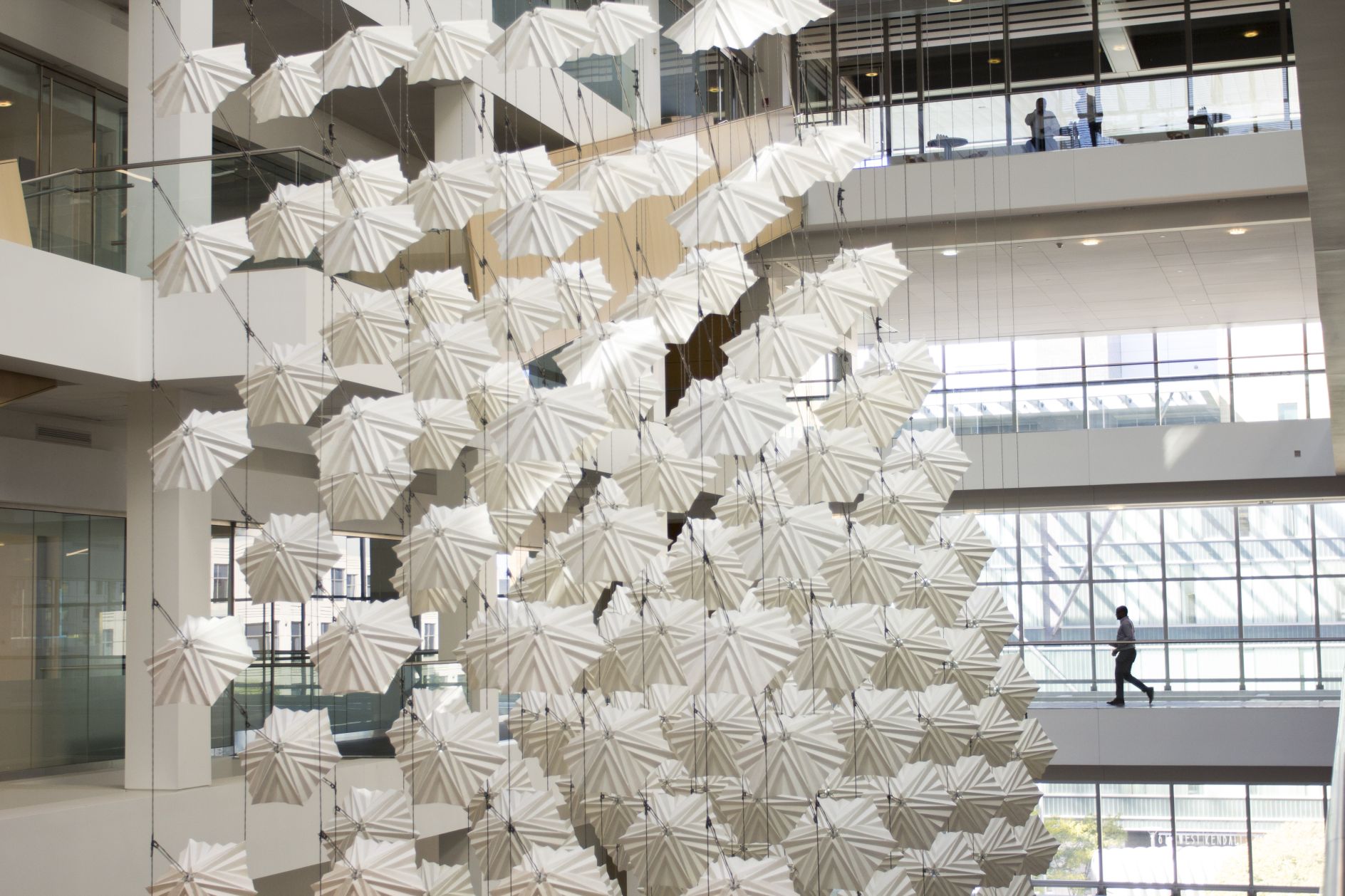 Mesmerising kinetic sculpture that mimics the movement of a flock of ...