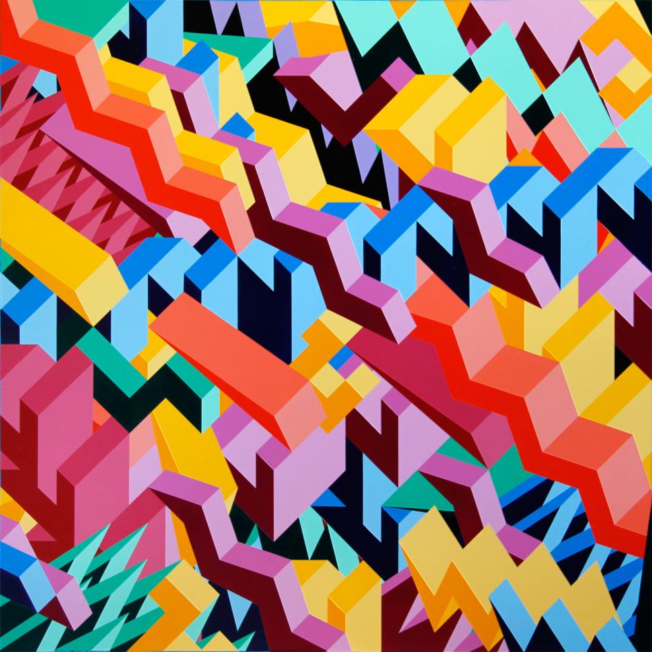 Graphic paintings by Adam Daily that combine painting, photography and ...