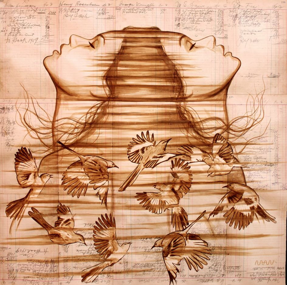 Coffee Paintings: Artist uses coffee on century old paper to create ...