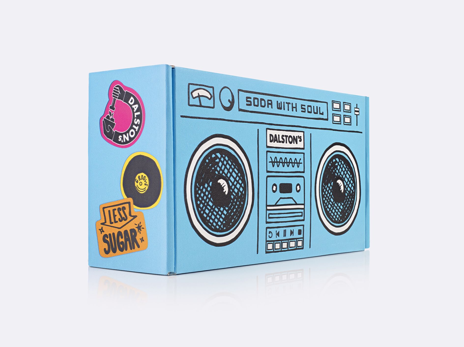 B&B studio design 'boom box' style delivery boxes for Dalston's Soda ...