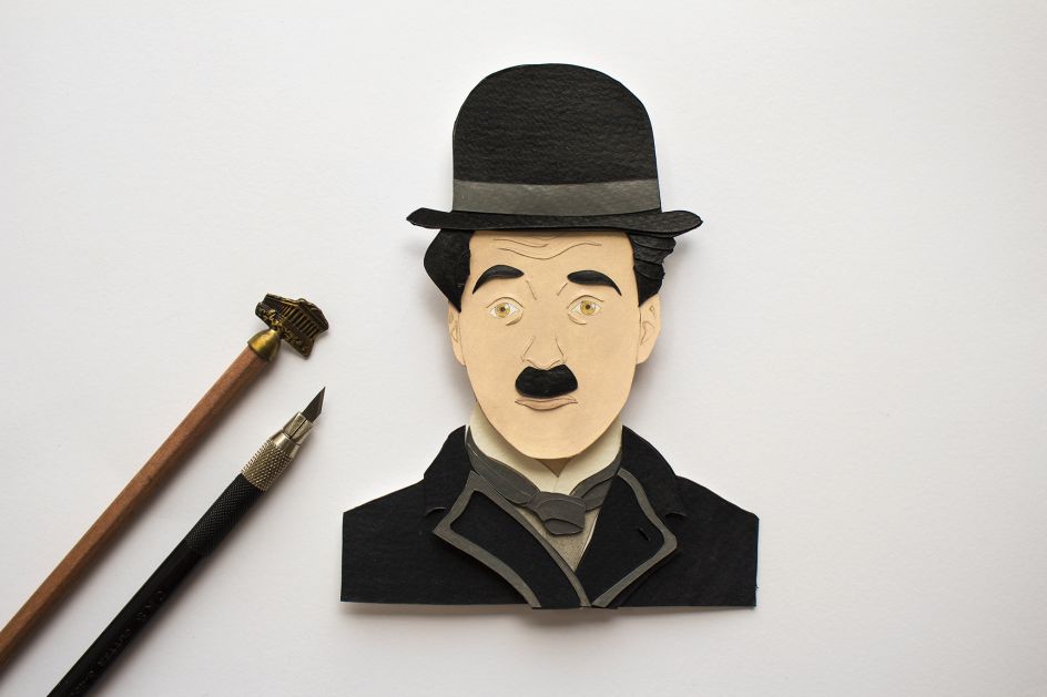 Detailed paper portraits capture famous faces from throughout history ...
