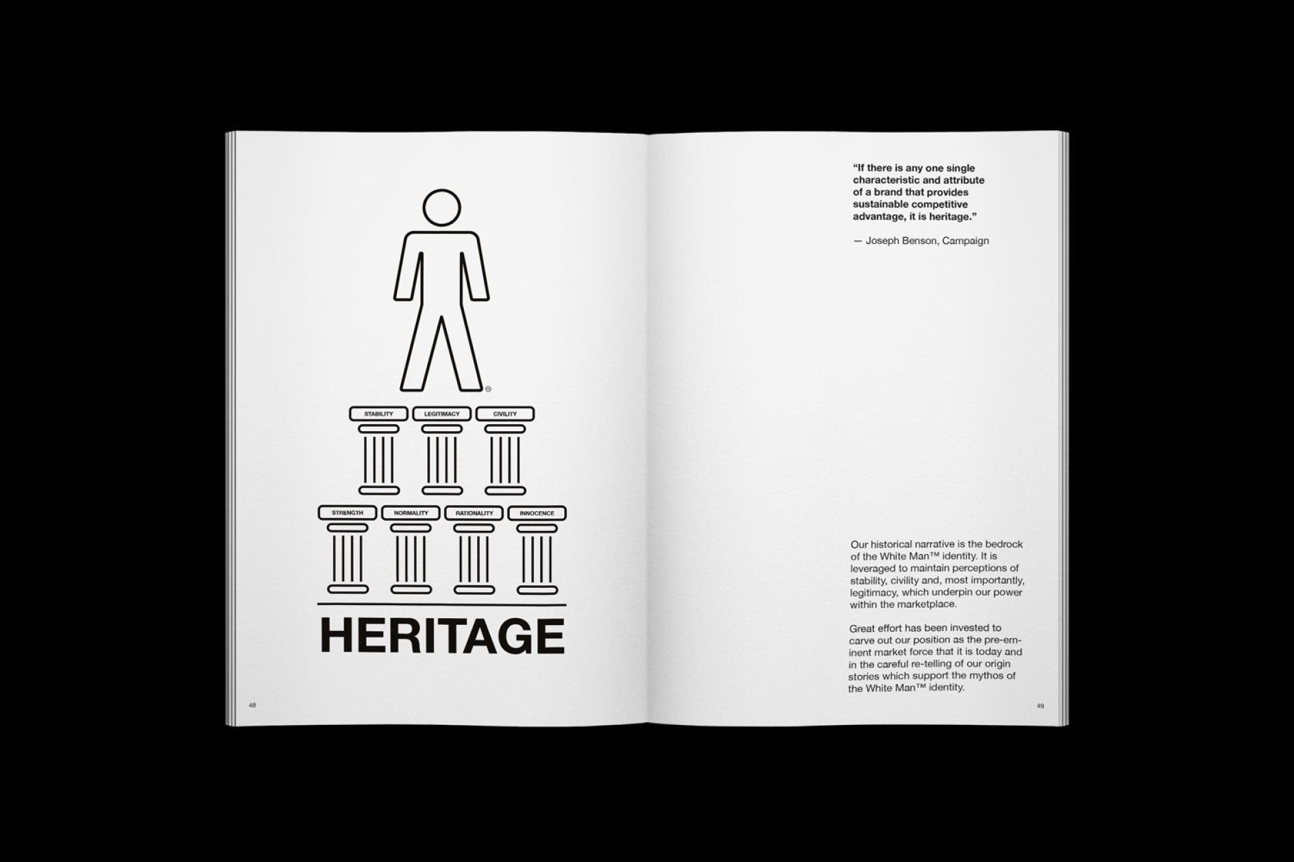 Spoof brand guidelines satirise white male power structures | Creative Boom