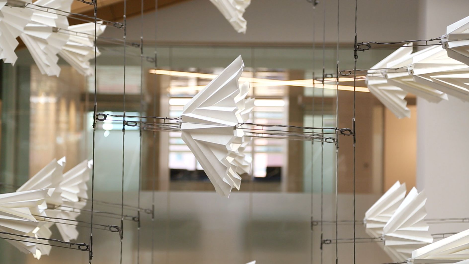 Mesmerising kinetic sculpture that mimics the movement of a flock of ...