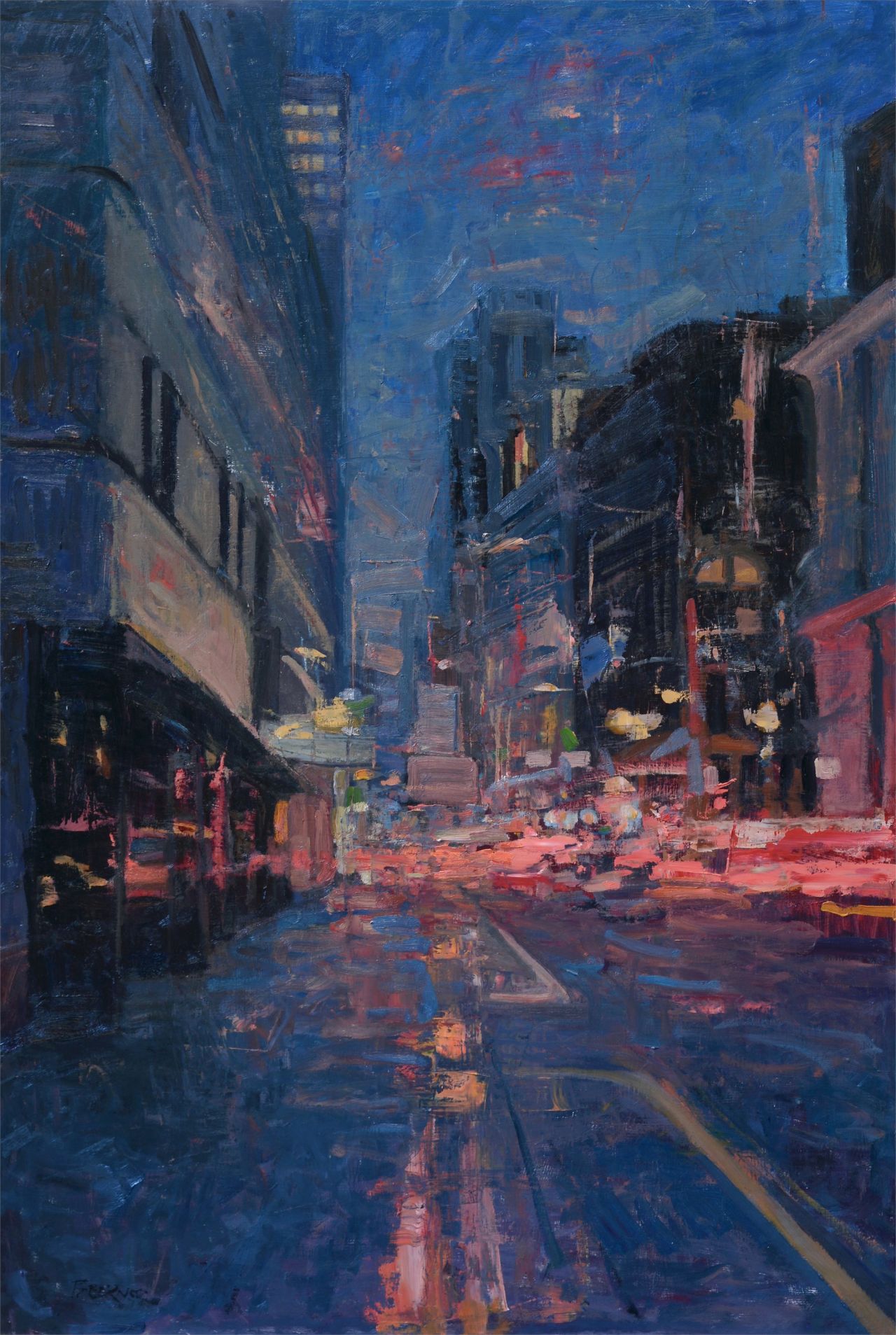 Jim Beckner captures the buzz of city life through his energetic oil ...