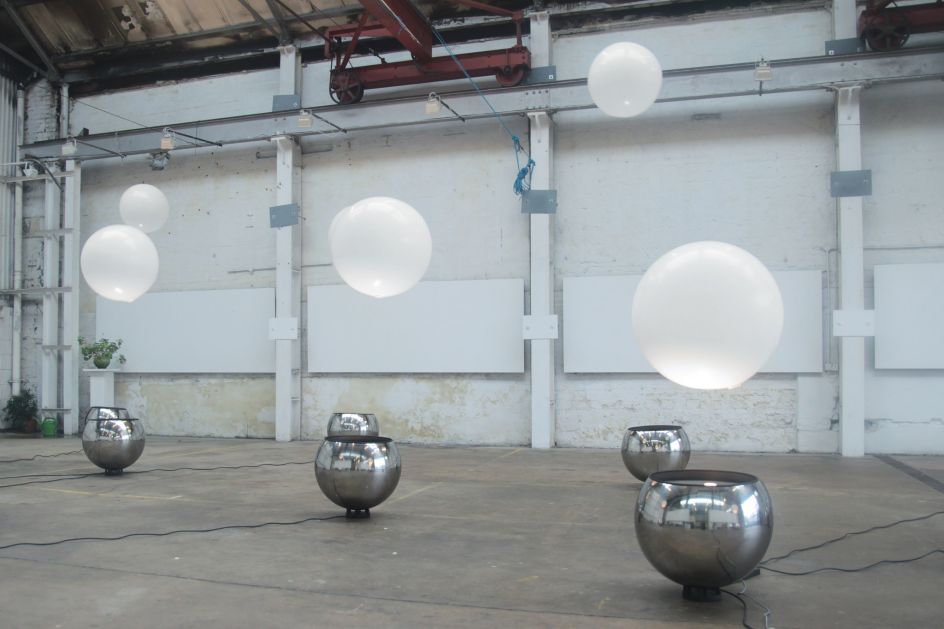 Interactive installation that lets you play with giant colourful orbs ...