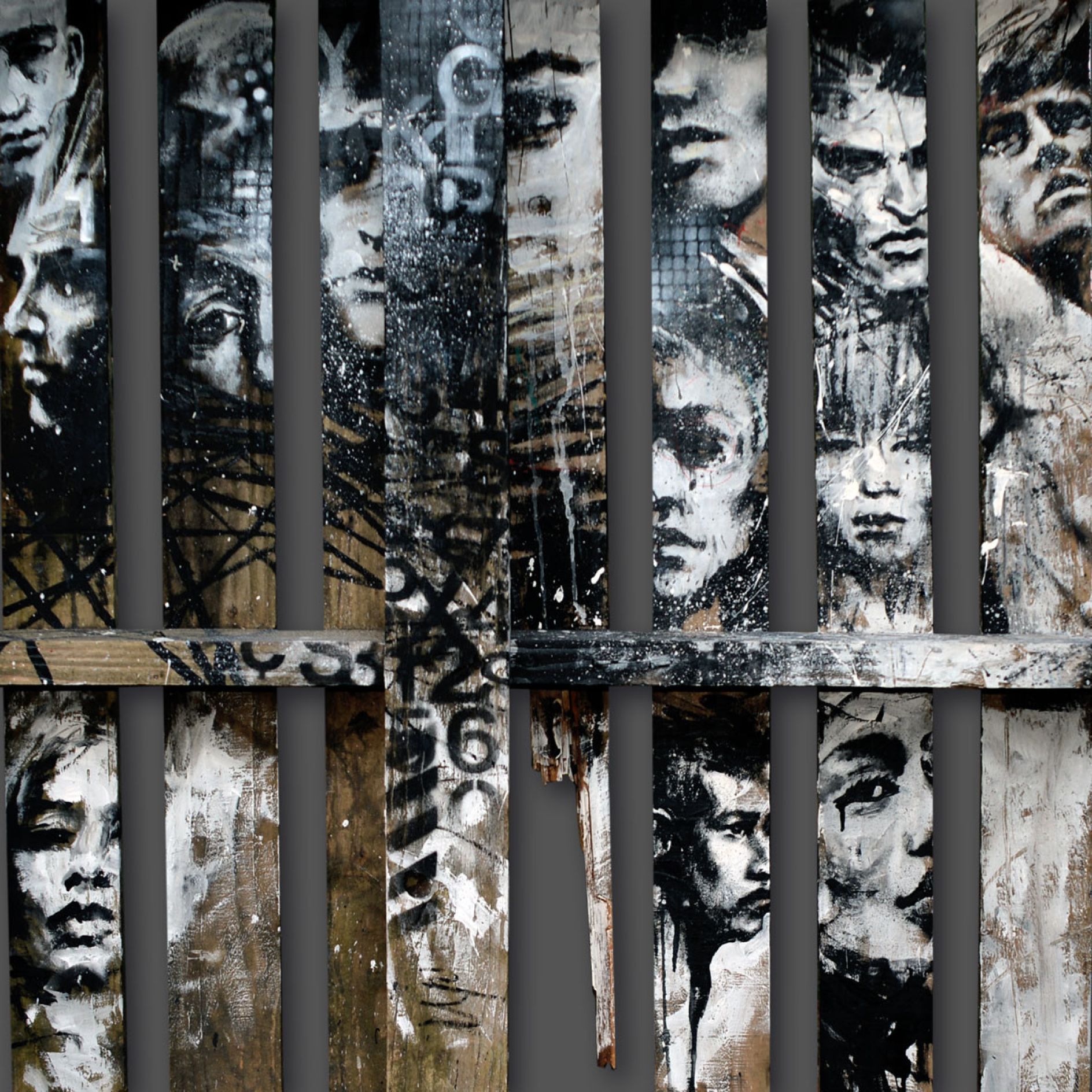 Artist fills a derelict apartment with portraits that pay homage to its ...