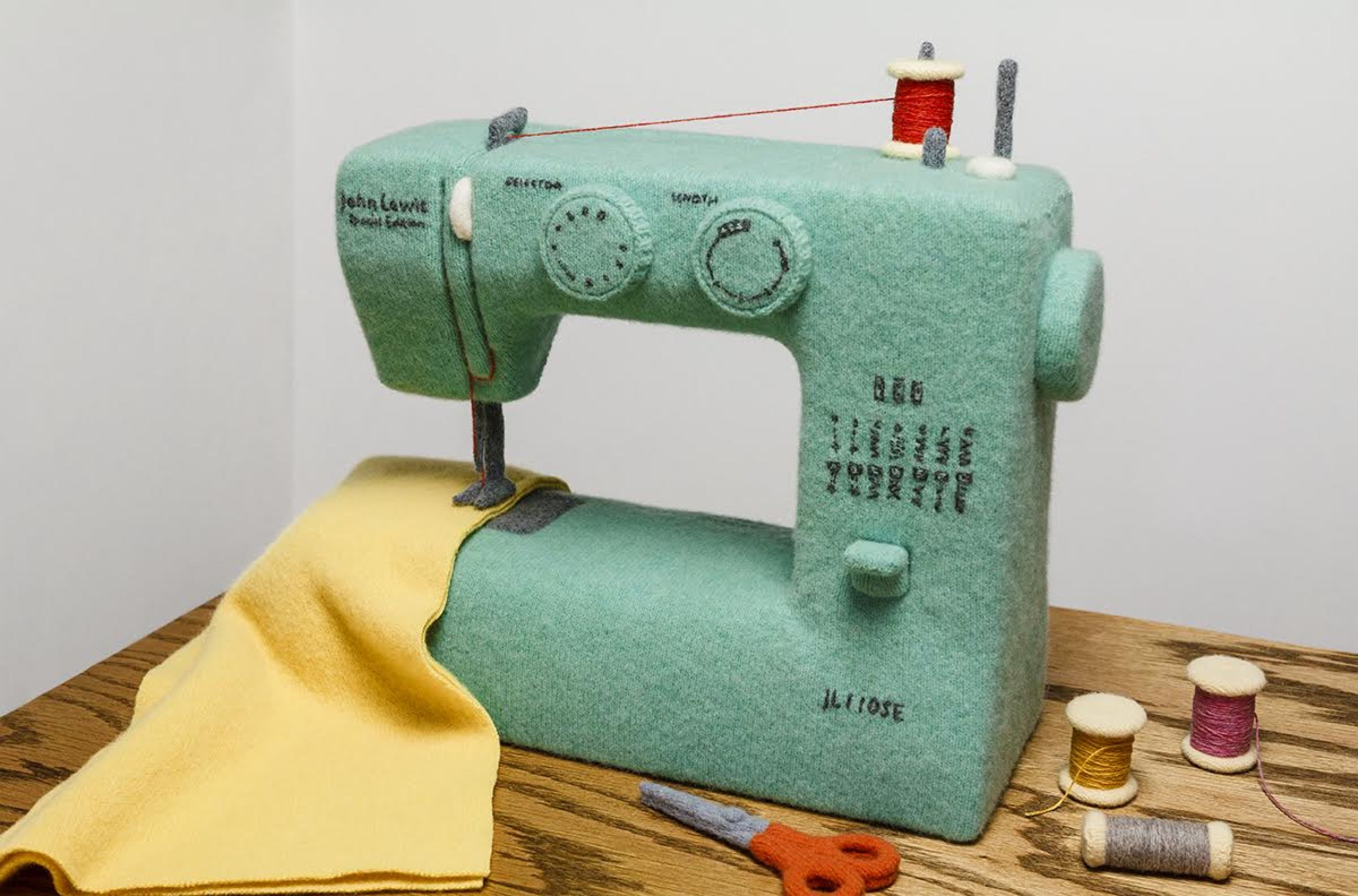 Jessica Dance creates a woolly sewing machine sculpture for John Lewis ...