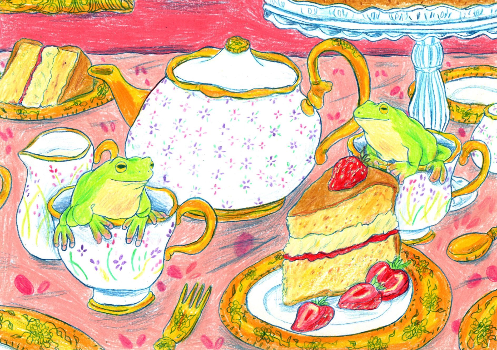 Hannah Lock draws hard with pencils and pastels to create vibrant ...