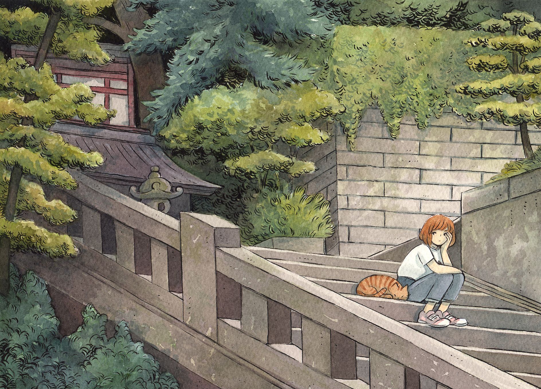 Heikala's Japanese inspired illustrations created with blended inks and ...