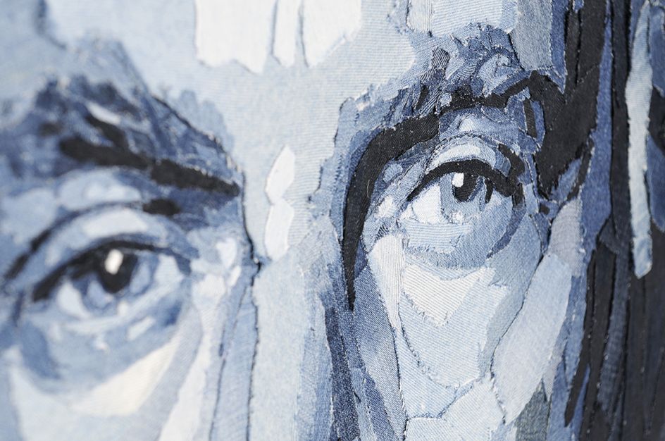 Artist Ian Berry uses scraps of denim jeans as paint to create ...