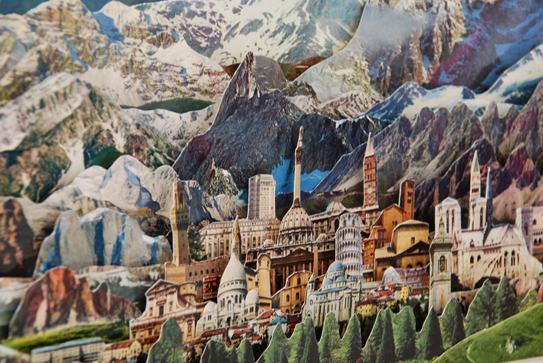Magnificent collaged 3D landscapes made out of old postcards | Creative ...