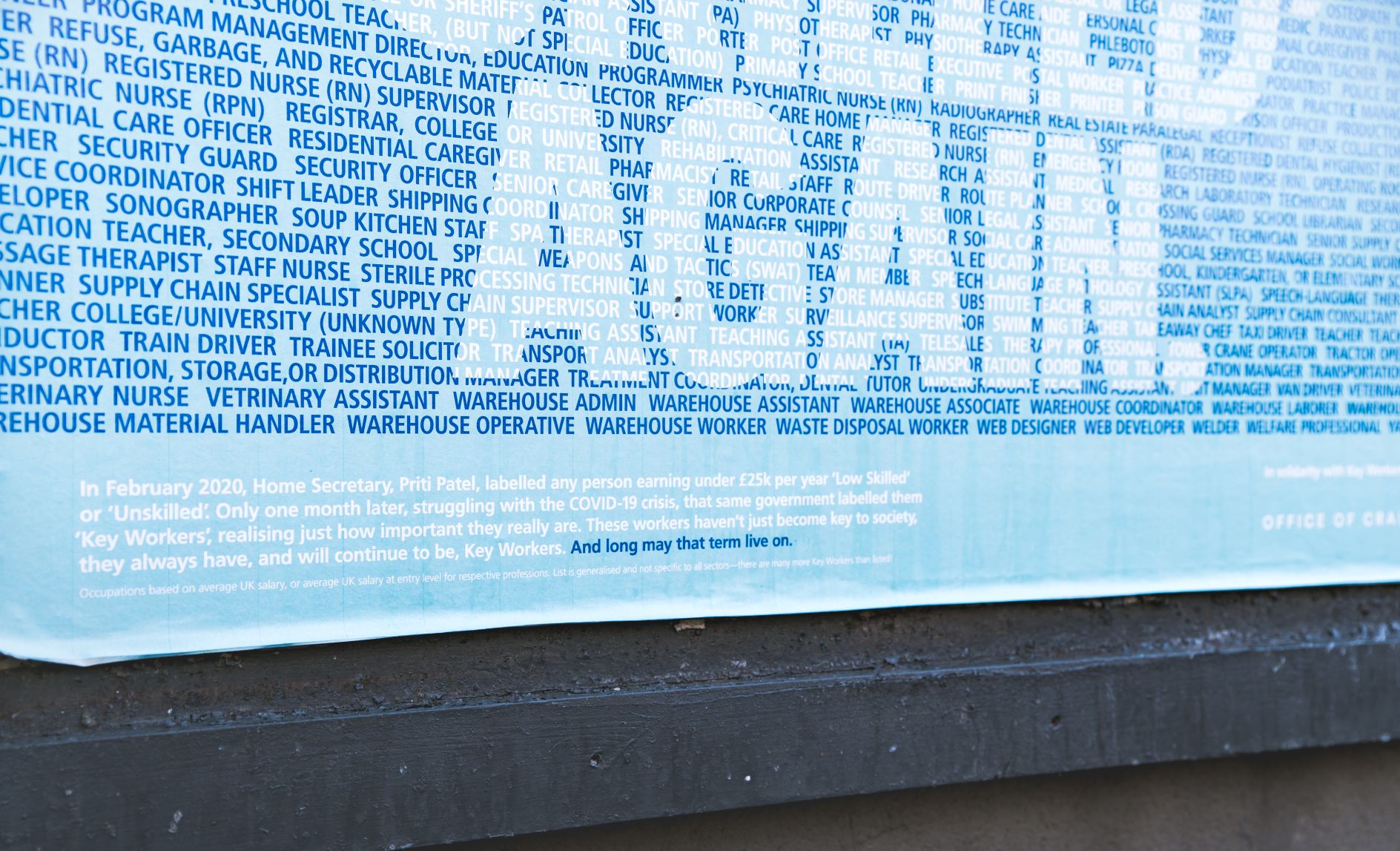 Craig Oldham releases for sale his typographic 'Key Workers' print to ...