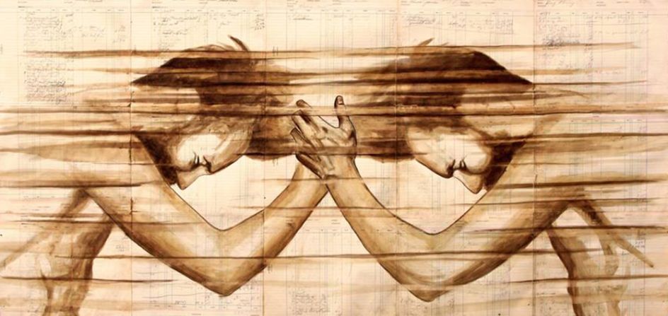 Coffee Paintings: Artist uses coffee on century old paper to create ...