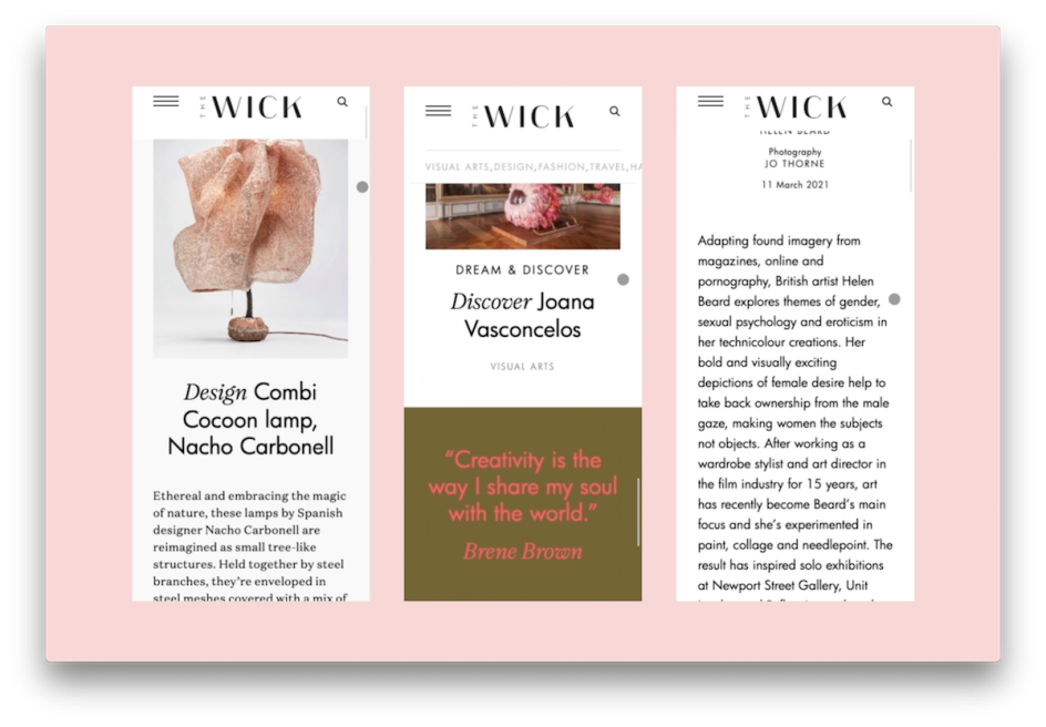 Praline designs new culture platform The Wick | Creative Boom