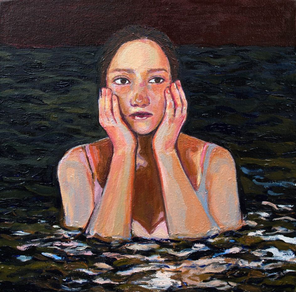 Paintings of night swimming by Corn Shuk Mei Ho hide human emotions ...