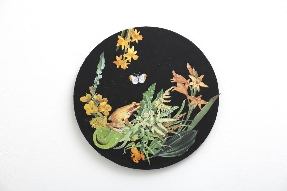 The Forest Dark: Collage paintings of a magical, dark forest on an inky ...