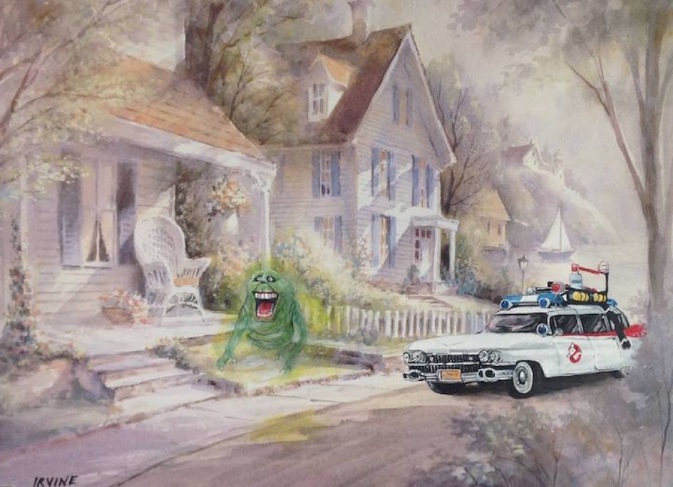 Artist salvages discarded paintings by adding his own amusing, modern ...