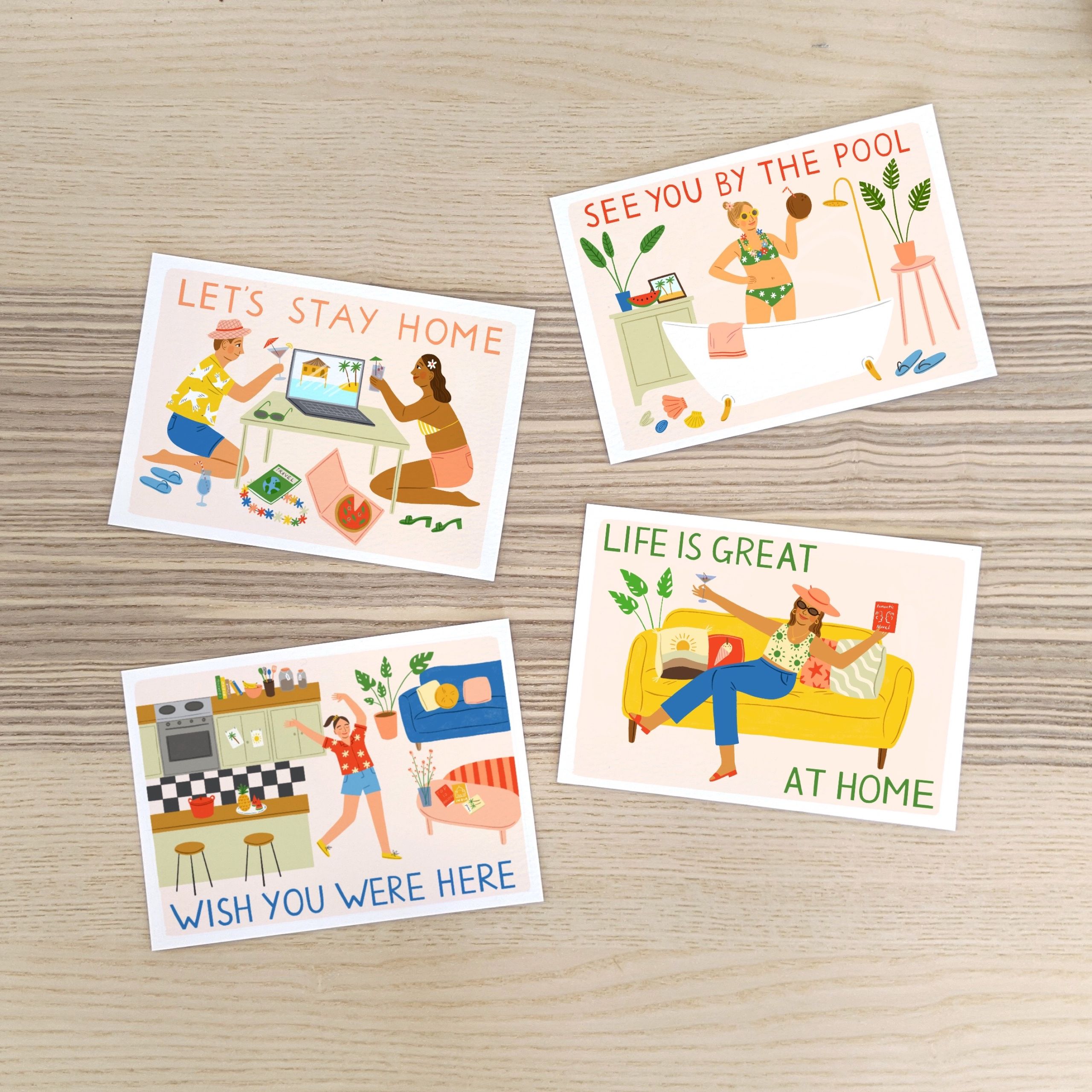 Amelia Flower's humorous 'stay at home' postcards inspired by life ...