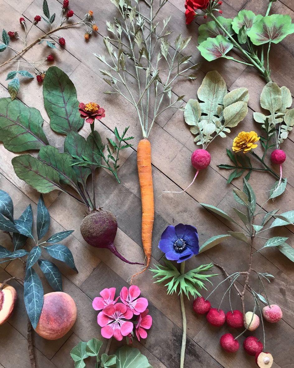 Ann Wood's delicate paper fruit and root vegetables that look like the ...