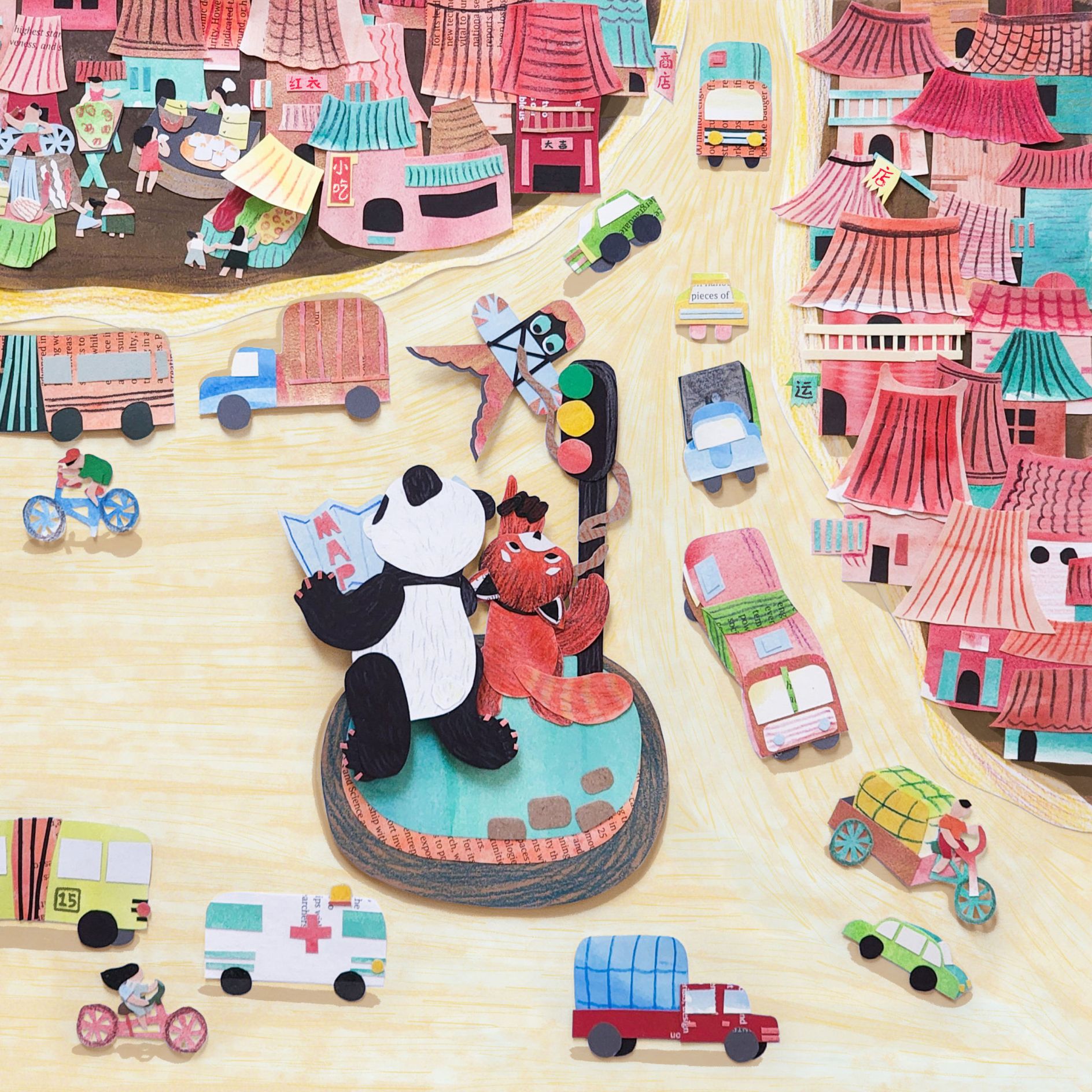 Shelley Hanmo's paper collage creations summon Asian folklore and her love of music | Creative Boom