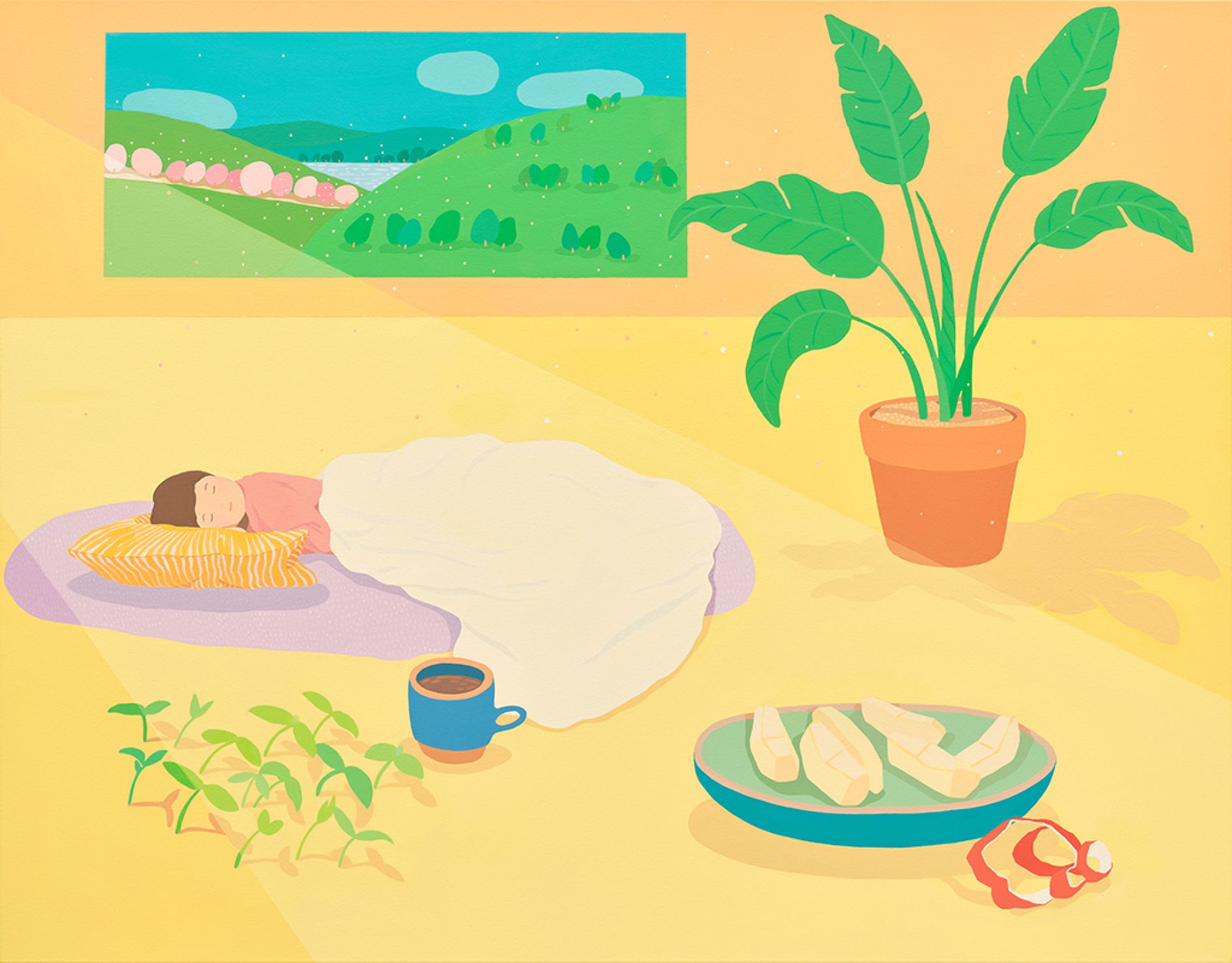 Peaceful paintings of miniature worlds that fuse mundane moments with ...