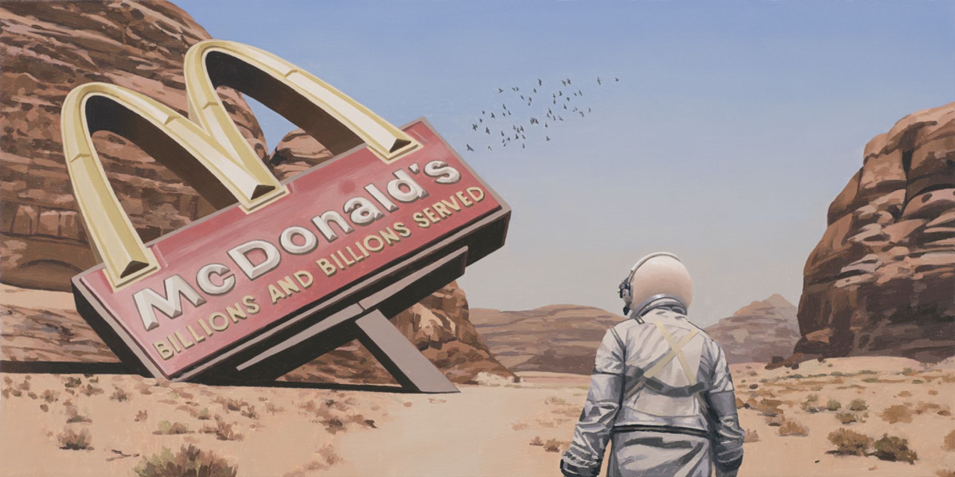 Scott Listfield's pop culture paintings of an astronaut exploring a ...