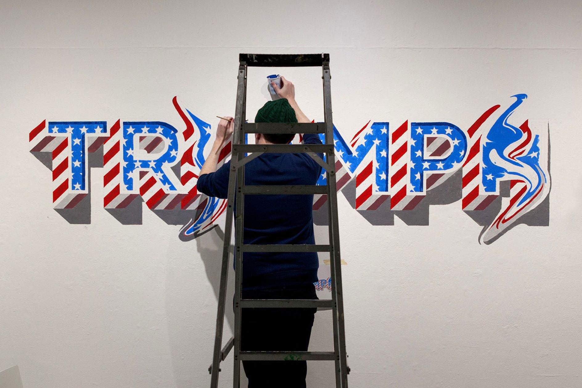 Triumph ≠ Trump: A typographic mural by Craig Black highlights America ...