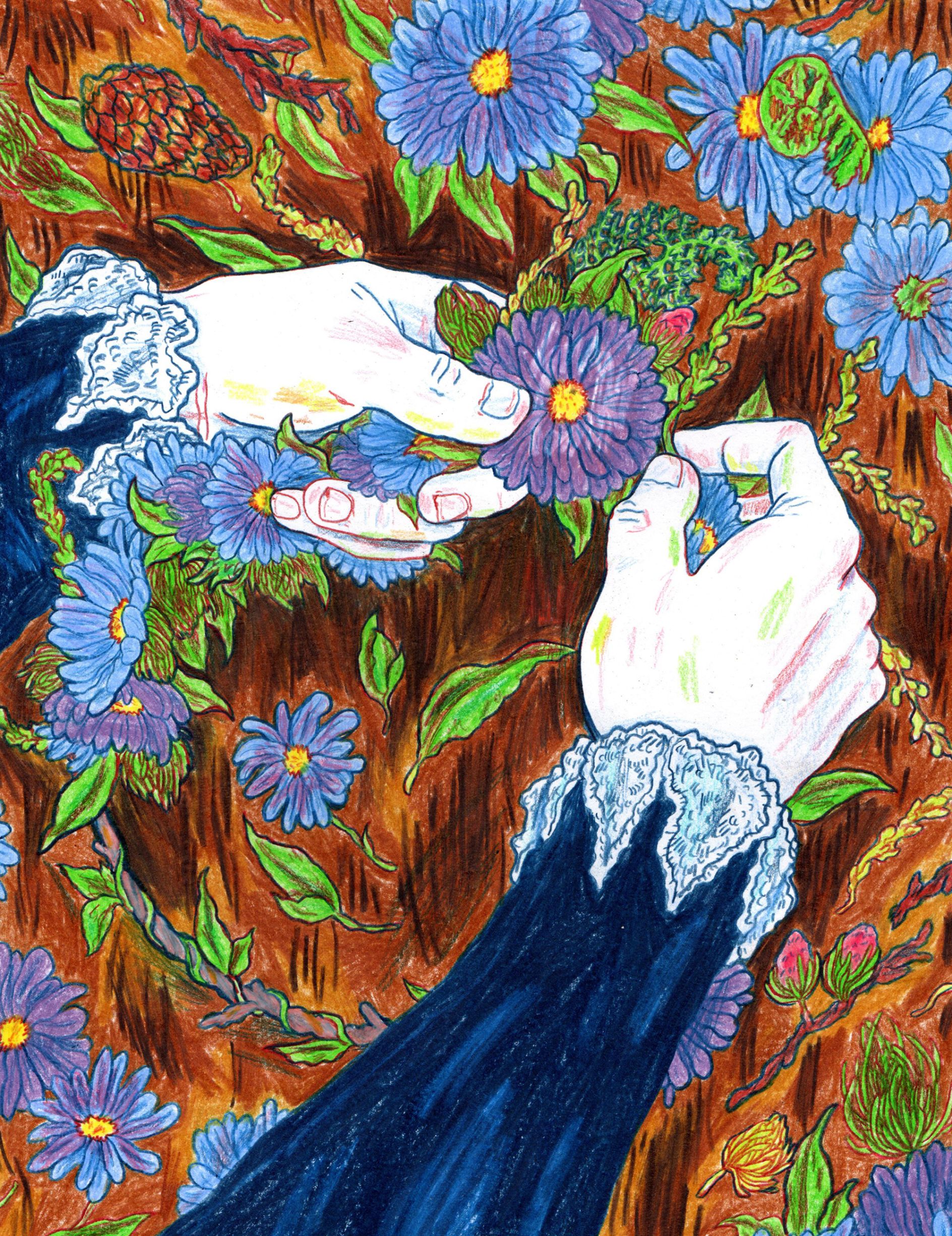 Hannah Lock draws hard with pencils and pastels to create vibrant ...